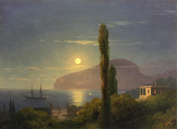 Moonlit Night in Crimea | Aivazovsky | Painting Reproduction 18481 ...