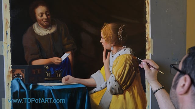 Painting Reproduction Video: Mistress and Maid by Vermeer - TOPofART Studio