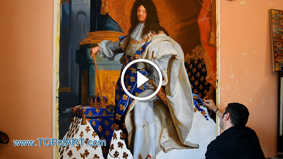 Hyacinthe Rigaud - Portrait of Louis XIV of France - Painting Reproduction Video | TOPofART